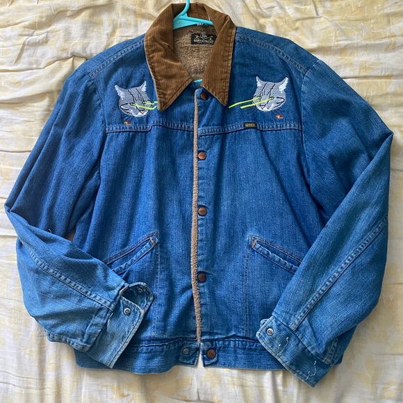 Jackets & Coats | Vintage Embroidered Laser Cats Denim Jacket | Poshmark